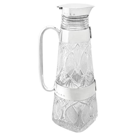 Victorian Cut Glass And Sterling Silver Mounted Claret Jug For Sale At