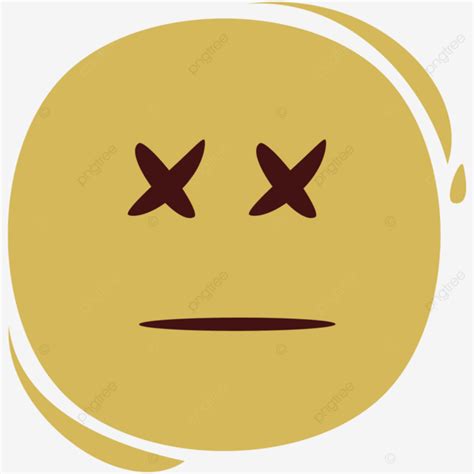 Emoji Círculo Amarillo Ojos Cruzados Expresión Vector PNG Emoticono