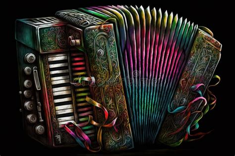 Colorful Accordion Abstract Generative Ai Stock Image Image Of