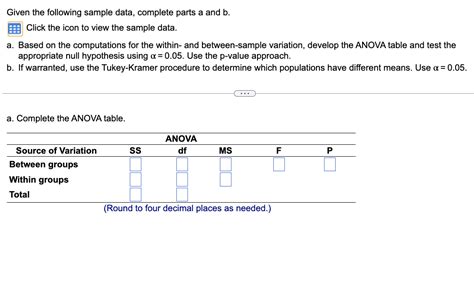 [solved] sample data given the following sample data co