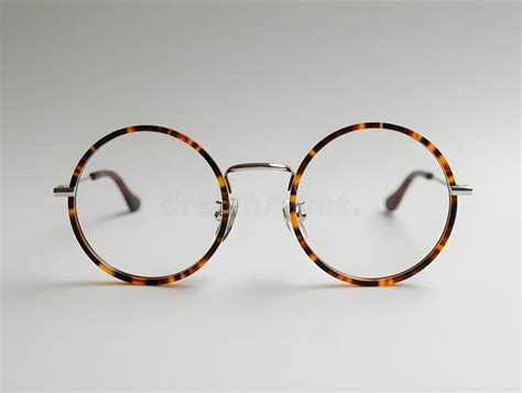 Stylish Round Frame Glasses With Clear Lenses Generative Ai Stock