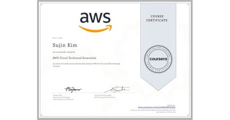 Su Jin Kim On Linkedin Completion Certificate For Aws Cloud Technical Essentials