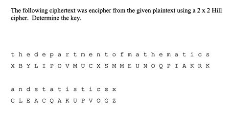 Solved The Following Ciphertext Was Encipher From The Given Chegg