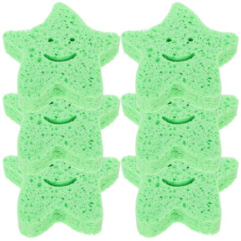 6 Pcs Bath Sponge Cleaning Sponges Shower Sponges Bath Foam Sponge Star Shaped Body Scrubbers
