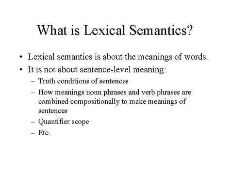 overview of lexical semantics of verbs lori levin