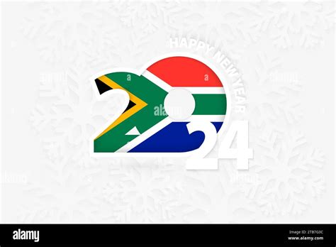 New Year 2024 For South Africa On Snowflake Background Greeting South