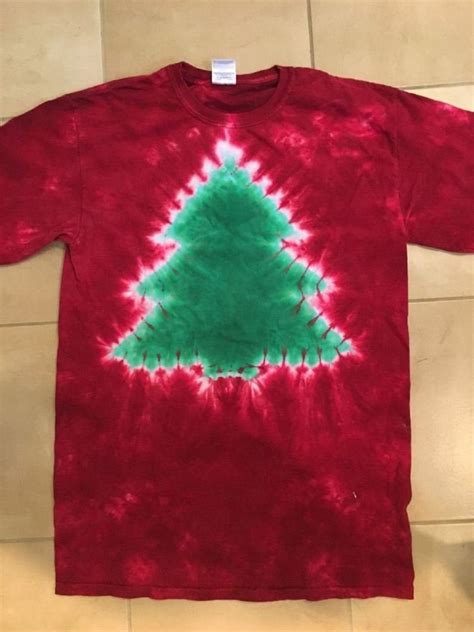 Tie Dye Christmas Tree Shirt Short Sleeve Tie Dye Christmas Etsy
