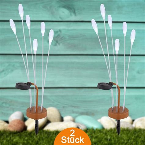 Bmf Versand Led Solarleuchte Solarleuchte Garten Ähren 2er Set Rost