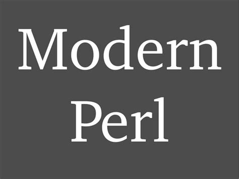 Modern Perl Odp Programming Languages Computing
