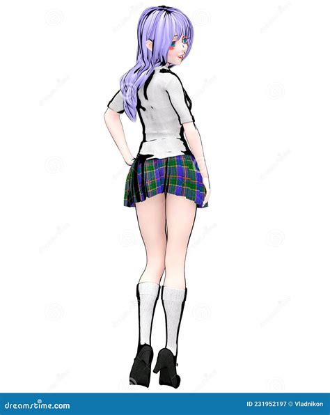 3d Comics Cosplay Anime Girl Stock Illustration Illustration Of Dress