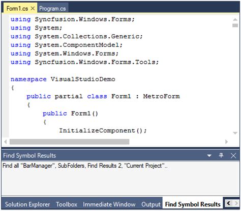 WinForms Docking Visual Studio Like Docking Syncfusion