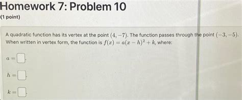 Solved Homework 7 Problem 11 1 Point The Graph Of A