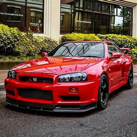 Red Nissan Skyline Gtr R34 Sports Car Red Jdm Nissan Gtr R32 Red Jdm