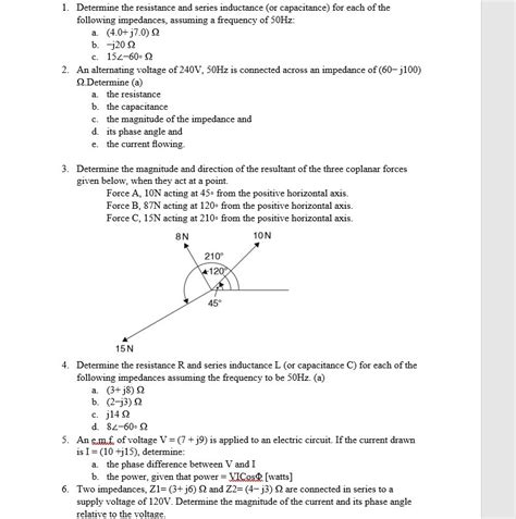 Solved 1 Determine The Resistance And Series Inductance Or