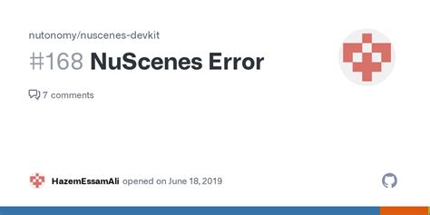 Nuscenes Error · Issue 168 · Nutonomynuscenes Devkit · Github