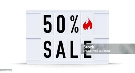 빈티지 라이트 박스에 50 판매 텍스트 벡터 일러스트레이션 라이트박스에 대한 스톡 벡터 아트 및 기타 이미지 라이트박스 복고풍 3차원 형태 Istock