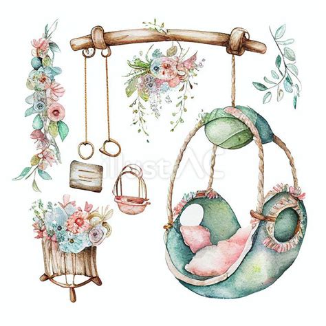 ゆりかご メルヘン 水彩イラスト No 23723298無料イラストフリー素材ならイラストAC