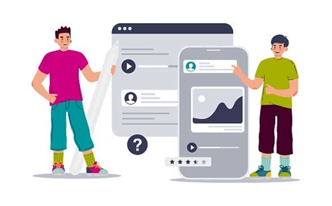 ui ux 디자이너 배열 인터페이스 응용 프로그램 및 사이트의 요소 두 남자가 프로젝트를 진행하고 있습니다 플랫 스타일의 벡터