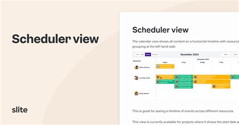 Scheduler View
