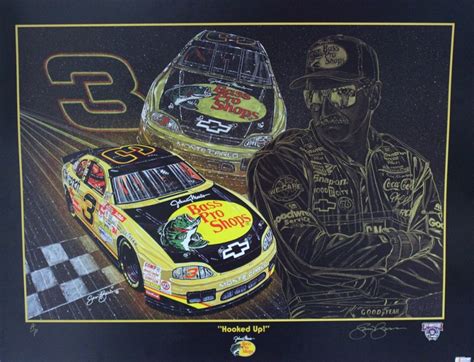 Dale Earnhardt 1998 Hooked Up Artist Proof Sam Bass 23 X 30 Print