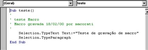 VBA Visual Basic For Aplications