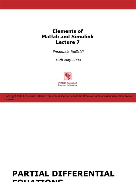 Elements Of Matlab Simulink Pdf Partial Differential Equation