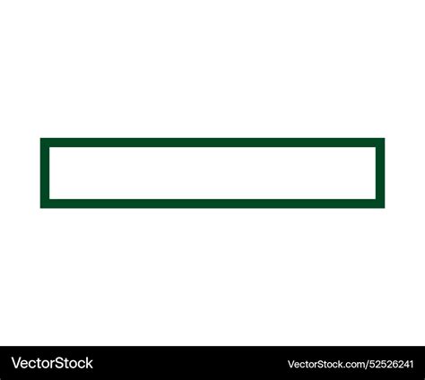 Rectangle Geometric Shape Outline Green Symbol Vector Image