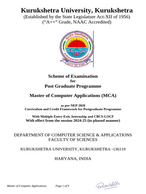 MCA Scheme | PDF