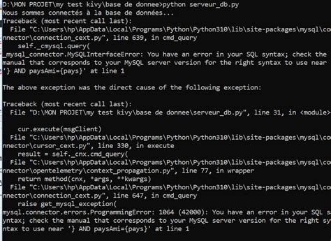 How To Query A Server Side Database From A Client With Mysql And Python Stack Overflow