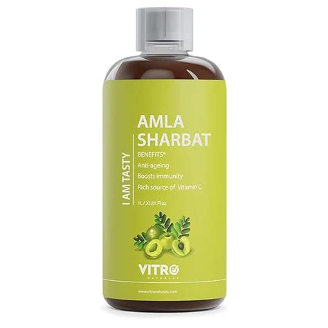 Buy Vitro Amla Sharbat 1l Indian Gooseberry With Ayurvedic Herbs No