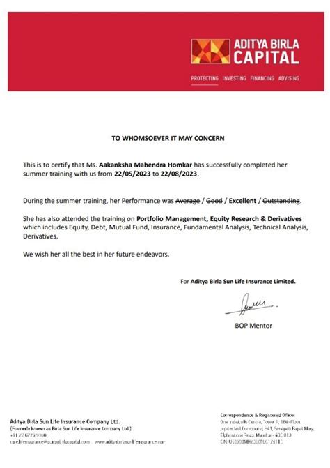 Aakanksha Homkar On Linkedin Internshipcompletion Financialservices