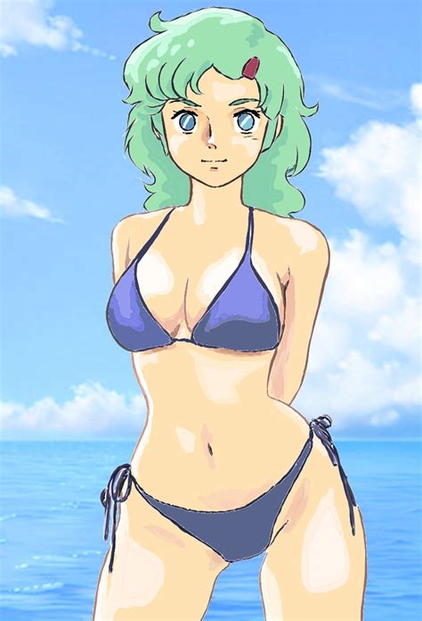 Mizumori Keiichi Elchi Cargo Sentou Mecha Xabungle Highres 1girl Aqua Hair Arms Behind