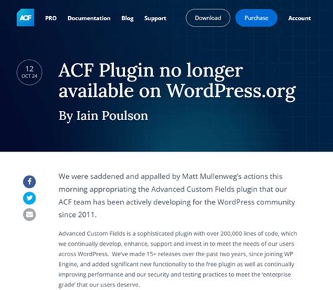 Wordpress Forks Popular Wp Engine Plugin Advanced Custom Fields
