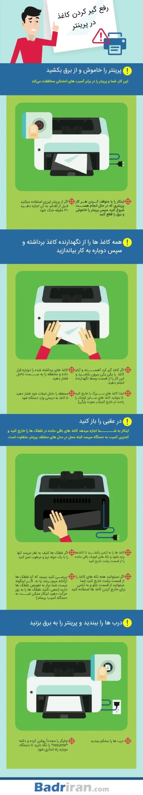 5 دلیل گیر کردن کاغذ در پرینتر آموزش درآوردن آن
