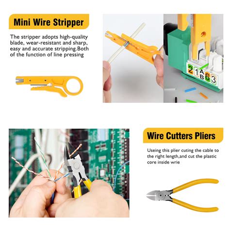 Rj45 Crimp Tool Kit Ethernet Pass Through Crimper Network Cat5 Cat6 Cat7