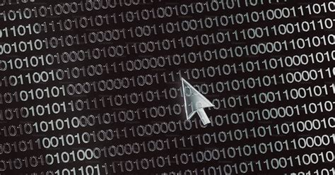A Computer Cursor Points At Binary Code Photo Technology Image On