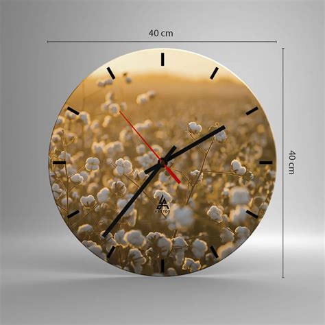 Horloge murale Arttor Champ moelleux Cadran à lignes Forme Rond x cm Champ De