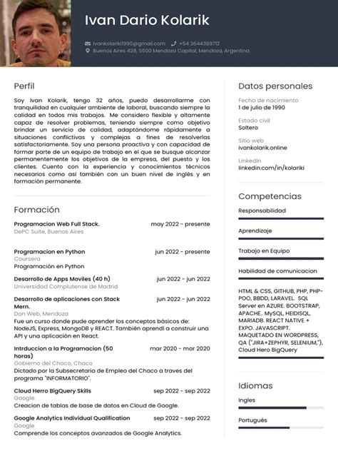 Cv Ivan Dario Kolarik Pdf Php Mi Sql