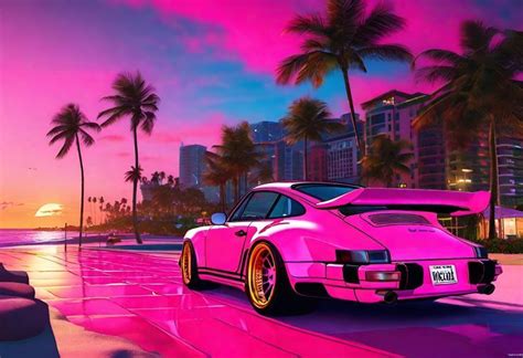 Mami Vice Wallpaper Neon Gta Supra Porsche Ferrari Car в 2024