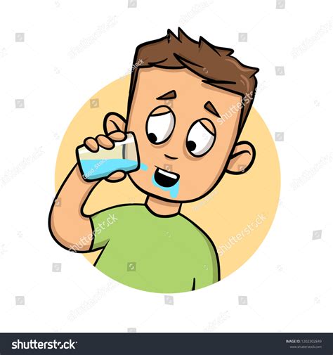 Person Drinking Water Cartoon