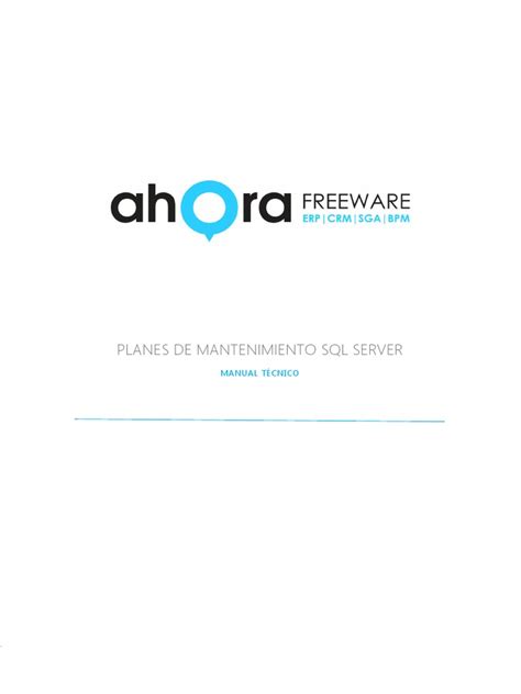 Planes De Mantenimiento Sql Server Pdf Servidor Sql De Microsoft