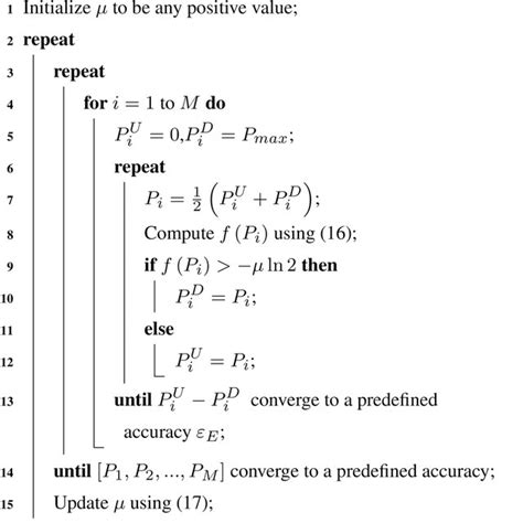 algorithm 2 determining the optimal transmit power allocation of ets