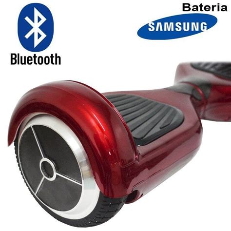 Hoverboard Skate Elétrico 2 Rodas 65 Polegadas Led Bluetooth Bateria Samsung Vinho Bolsa