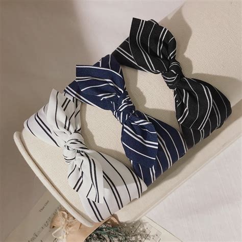 무배 베키 스트라이프리본헤어밴드반다나머리띠