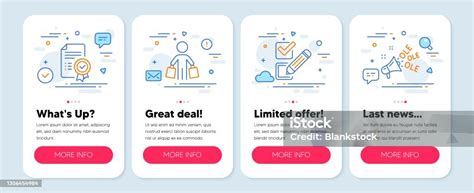 확인란 구매자 인증서 기호와 같은 비즈니스 아이콘 집합입니다 올레 노래 라인 아이콘 벡터 Championship에 대한 스톡