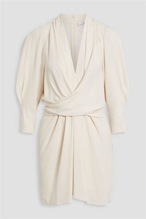 Iro Katie Wrap Effect Crepe Mini Dress In Natural Lyst