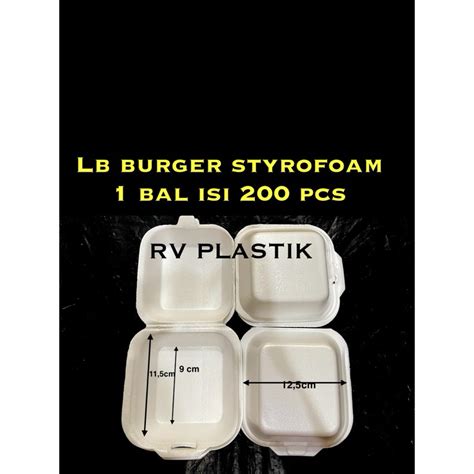 Jual Kotak Styrofoam Burger Gabus Burger Lb Burger Isi 200 Pcs