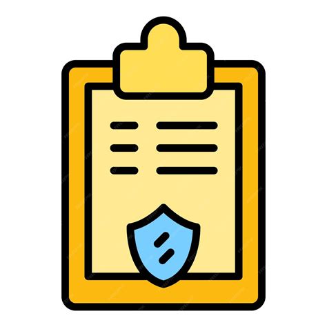 Premium Vector Secured File Icon Outline Vector Document Lock Data Secure Color Flat