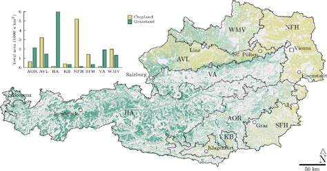 Distribution Of Cropland And Grassland In Austrian Main Agricultural