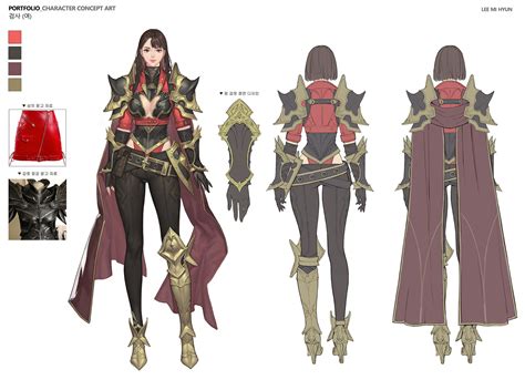 Artstation 캐릭터 원화 시트 10 검사 여 레모온lemon Female Character Design